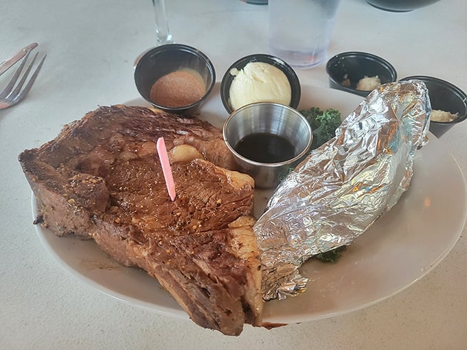 This prime rib doesn't just satisfy hunger&mdash;it answers questions you didn't know you had. The accompanying condiments are standing by for their supporting roles. 