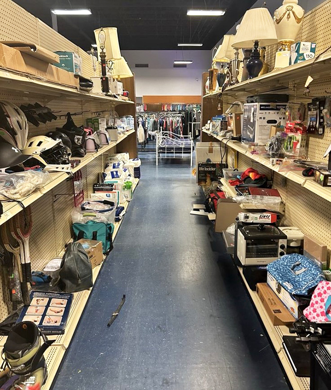 An aisle that would make Marie Kondo simultaneously thrilled and terrified. Every household gadget imaginable awaits its chance to spark joy again.