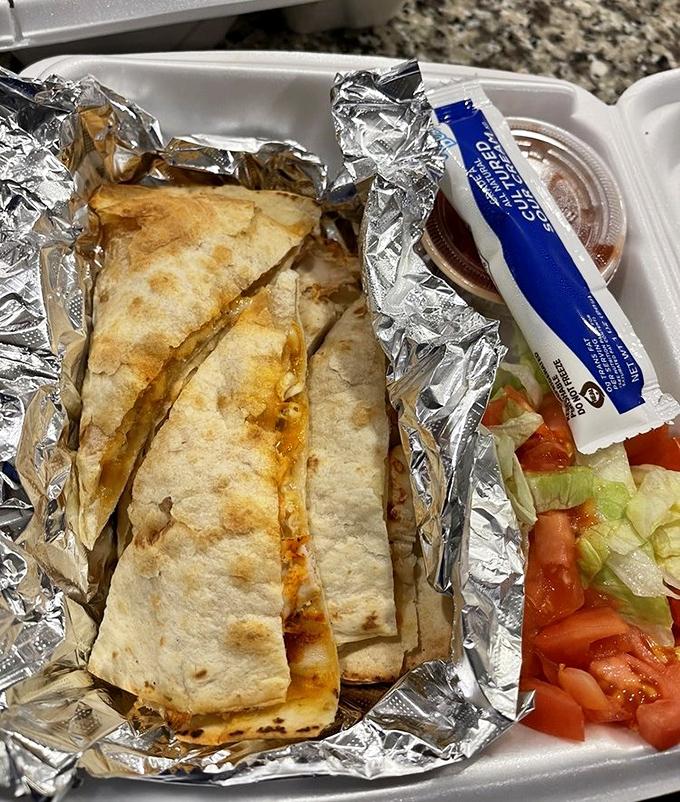 A quesadilla that doesn't care about international borders &ndash; just bringing together melty cheese and savory fillings in a crispy tortilla embrace.