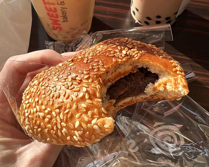 This sesame-topped red bean bun offers the perfect sweet-savory balance that'll make you question why donuts get all the glory.