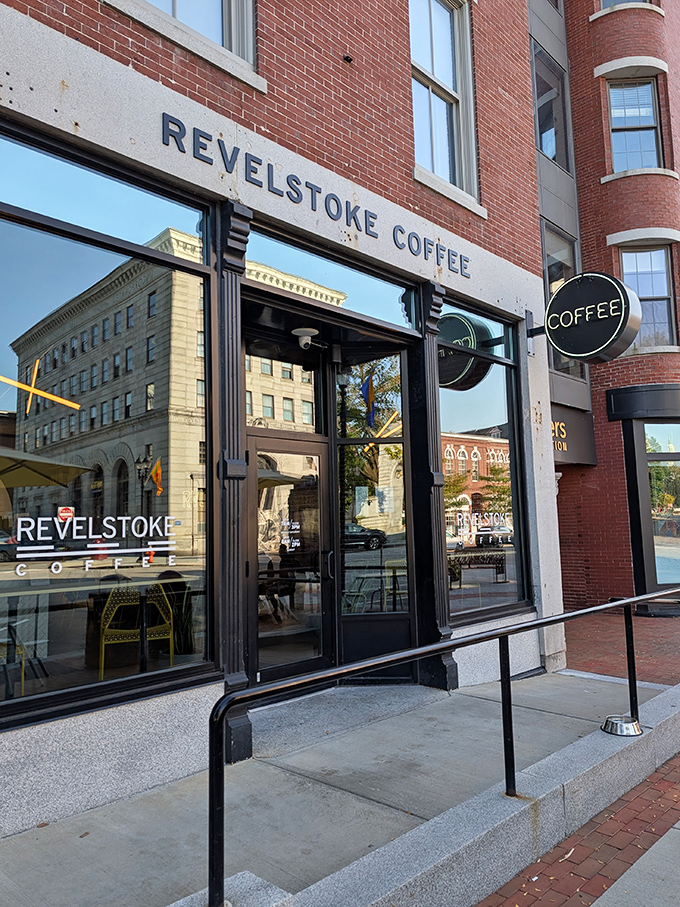 Revelstoke Coffee offers that perfect morning ritual spot where $4 buys you not just coffee, but a front-row seat to downtown life.