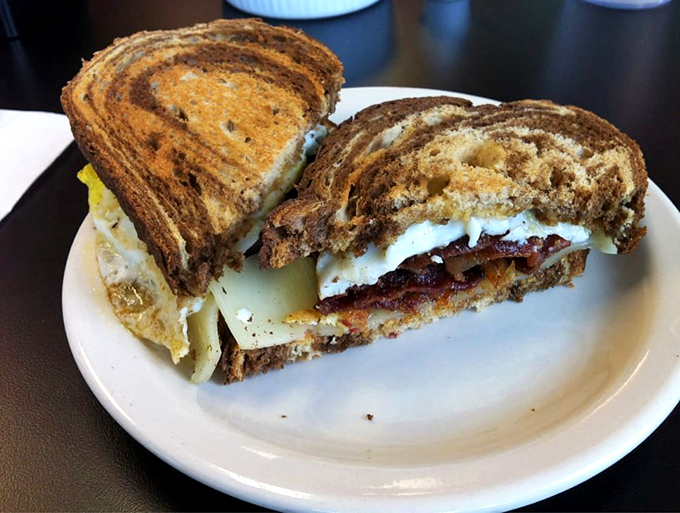 A sandwich that doesn't need to shout its credentials. Perfectly toasted bread, melty cheese, and bacon that means business.