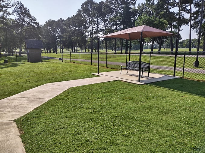 Even Fido lives affordably in Batesville—this thoughtfully designed dog park gives four-legged friends room to roam while owners chat on shaded benches.