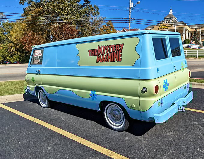 Zoinks! The Mystery Machine's psychedelic paint job brings Saturday morning cartoons to life. Scooby snacks not included with admission.