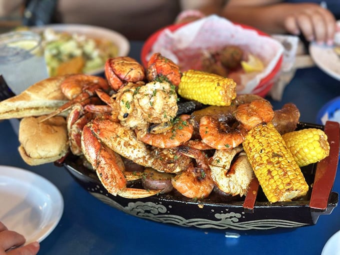 This seafood boil isn't just a meal, it's an event. Crab, shrimp, corn &ndash; a glorious mess worth every napkin.