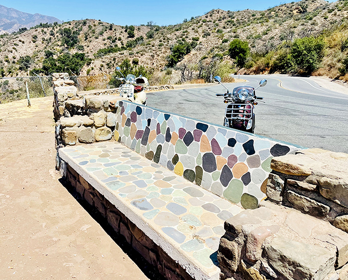 This colorful stone bench isn't just a place to sit&mdash;it's front-row seating to California's most spectacular natural theater.