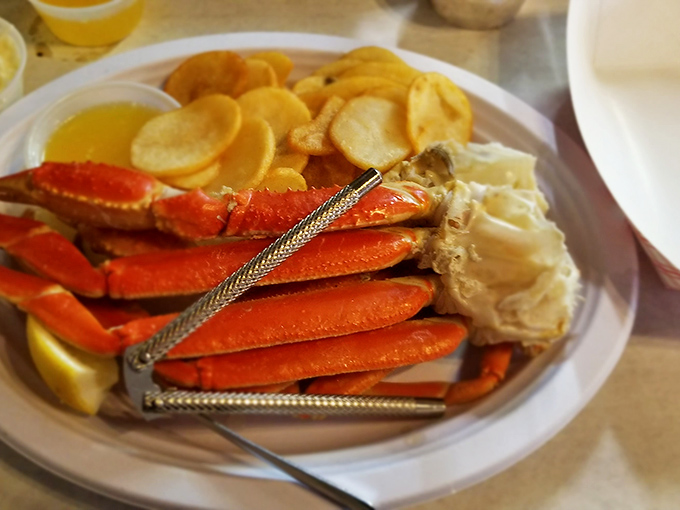 Snow crab legs: nature's way of making you work just hard enough for a reward that's absolutely worth it. Those sea chips aren't just sidekicks&mdash;they're essential butter sponges.