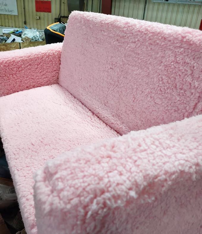 This plush pink sofa isn't just furniture&mdash;it's a statement piece that says, "Yes, I'm practical AND fabulous." Marie Kondo would approve.
