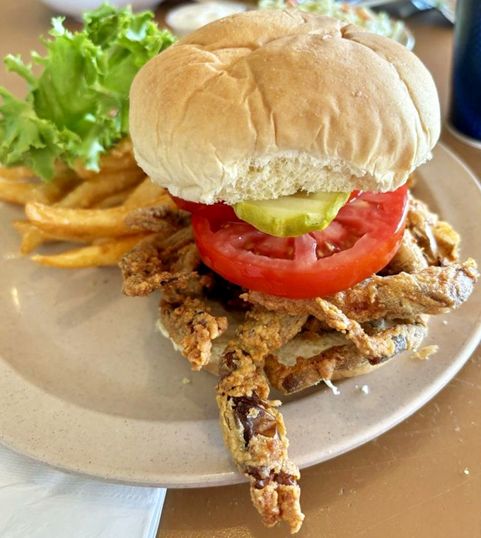 The soft-shell crab sandwich&mdash;where the entire crustacean gets the deep-fried treatment before lounging on a bun with tomato and pickle roommates.