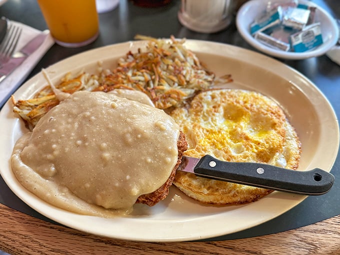 Southern comfort meets San Francisco sensibility – chicken fried steak smothered in gravy with a biscuit that could make your grandmother jealous.