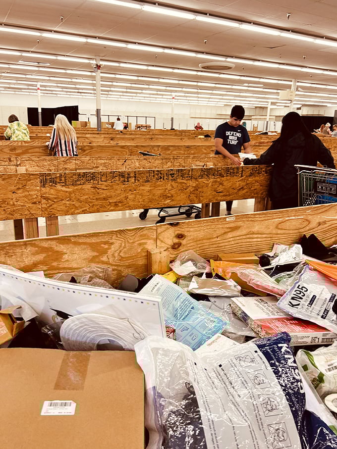 The treasure hunt is a communal experience at Bintime. Strangers become temporary allies in the quest for that perfect bargain hiding beneath the surface.