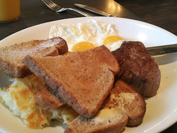 Steak and eggs&mdash;the breakfast of champions, or at least people who aren't planning to do anything strenuous for the next few hours. Worth every delicious bite.
