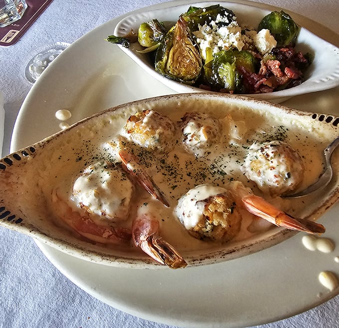 These stuffed shrimp aren't playing hard to get—they're proudly showing off their creamy toppings like they know exactly how good they are.