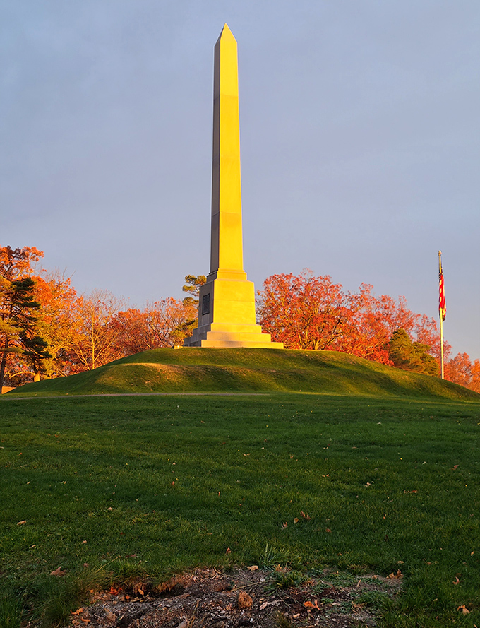 Sullivan's Monument catches golden hour light like a Hollywood star, commemorating history without the admission price of big-city museums.