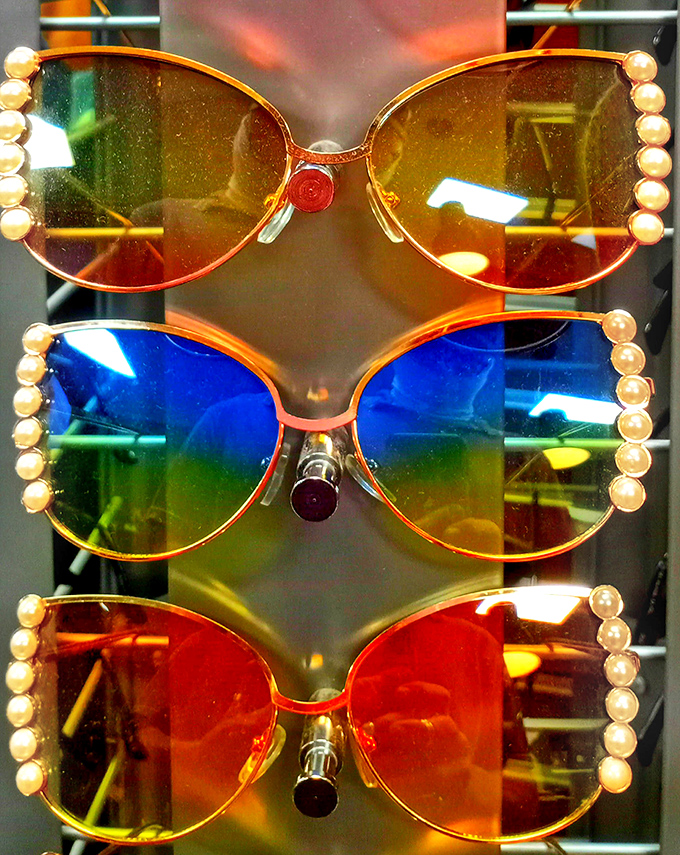 These aren't just sunglasses &ndash; they're time machines to the 1970s, complete with pearl embellishments that scream "fabulous at any age."