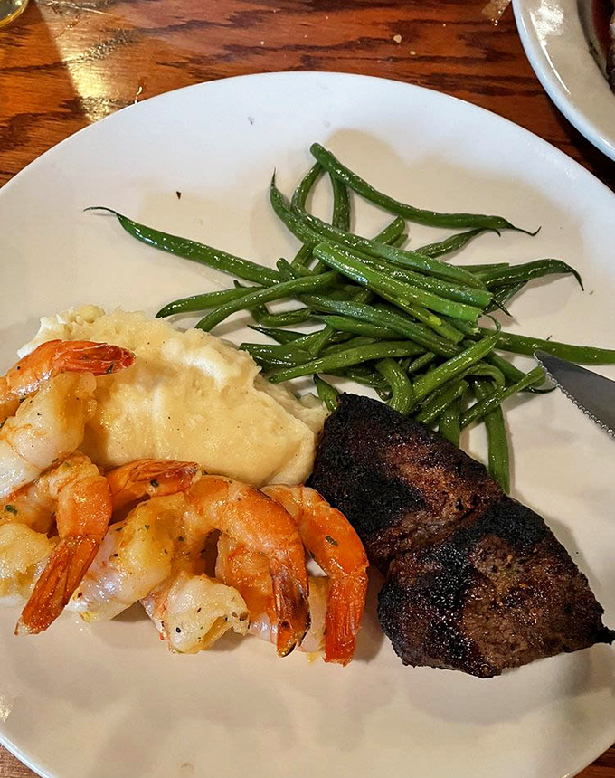 Surf meets turf in this harmonious plate marriage. Plump shrimp and perfectly seared steak prove that some of the best relationships are built on delicious differences.