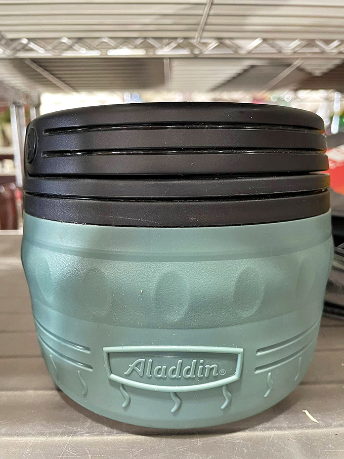 This mint-green Aladdin thermos doesn't need rubbing to grant wishes&mdash;just $3.99 to keep your coffee hot through the coldest Wisconsin morning.
