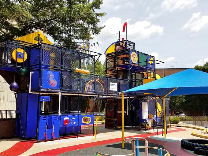 The Children's Museum playground stands ready for grandkid visits, transforming you from "boring grandparent" to "coolest person ever" faster than you can say "ice cream after."
