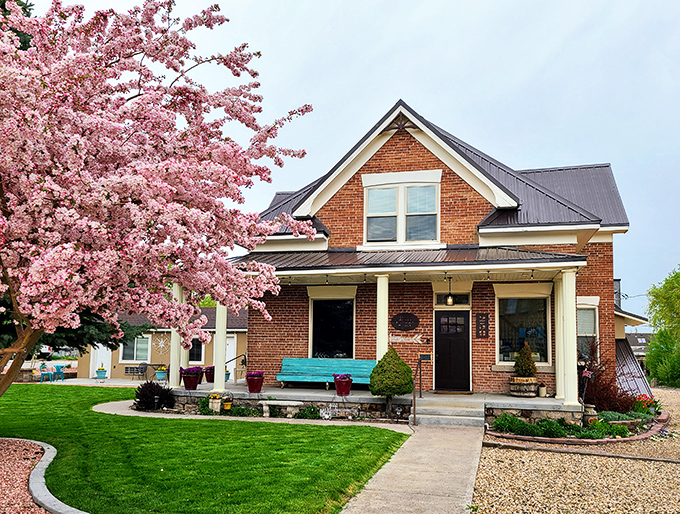 Spring in Panguitch brings cherry blossoms and front porches made for actual sitting. Remember those?