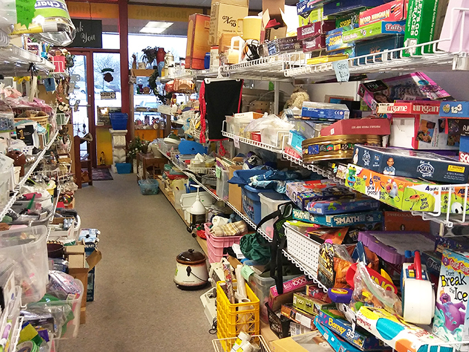 Board games stacked higher than Minnesota snowdrifts, promising rainy day entertainment without the need for Wi-Fi or charging cables.