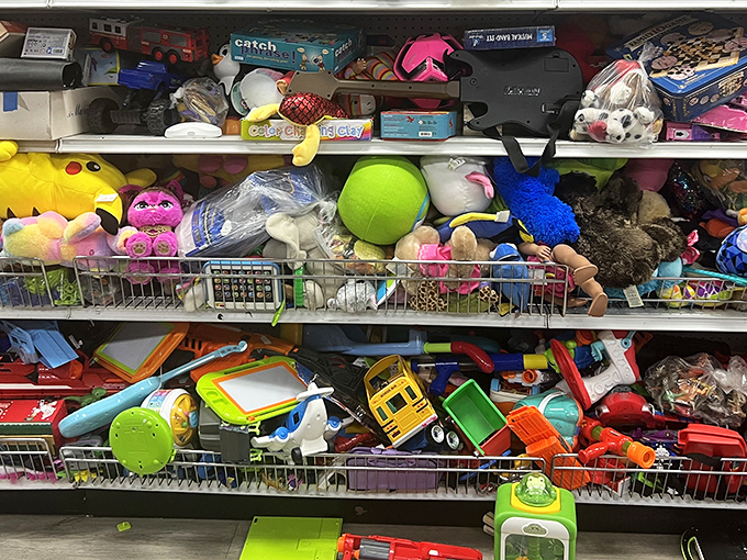 The toy section &ndash; where childhood memories are stacked higher than a Jenga tower and twice as colorful.