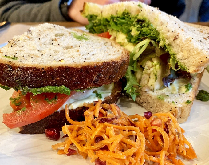 Fresh, vibrant, and stacked higher than your weekend to-do list, this turkey sandwich makes all others seem like sad desk lunches by comparison.