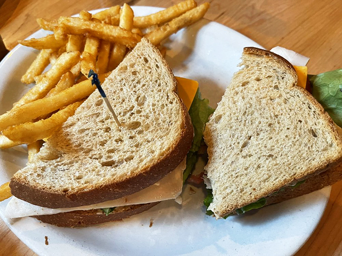 Even lunch gets the royal treatment here&mdash;this sandwich and fries combo proves The Breakfast Club isn't just a one-meal wonder.