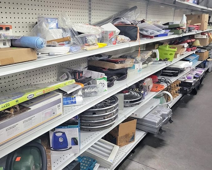The electronics aisle – where yesterday's must-haves become today's maybe-still-works, all waiting for a second chance at usefulness.