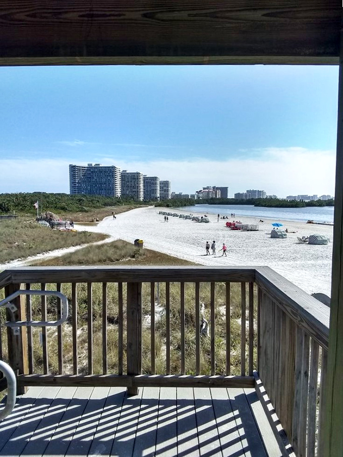 Room with a view. From this observation deck, you can plot your beach day strategy while taking in Marco Island's stunning coastline.