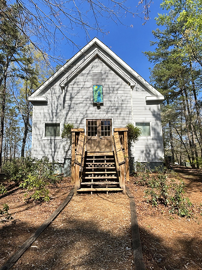 The visitor center stands like a friendly woodland gatekeeper, promising adventures that no smartphone app could ever replicate.