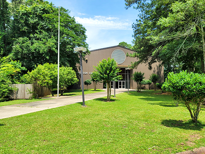 The visitor center welcomes explorers with that classic state park charm we all remember from childhood.