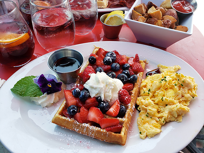 Fresh berries and fluffy waffles team up like Astaire and Rogers, but with more syrup.