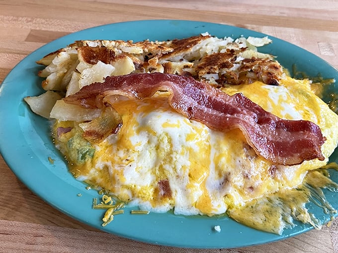 This Western omelet with crispy potatoes isn't just breakfast&mdash;it's edible sunshine that makes you forget you're not actually a local mountain dweller.