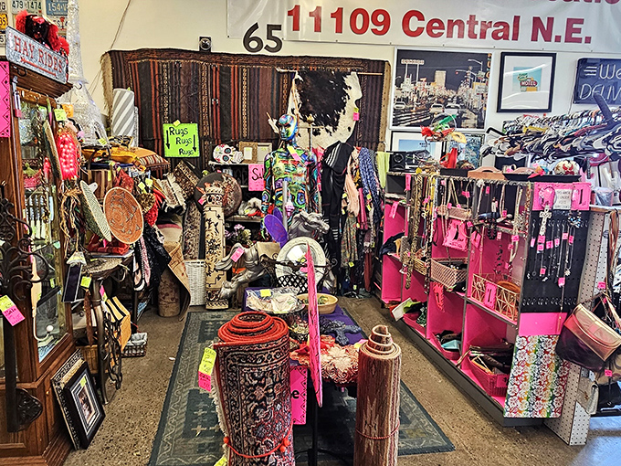 Cultural artifacts and vibrant accessories collide in this corner of the market &ndash; a kaleidoscope of color for the fashion-forward treasure hunter.