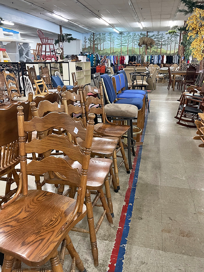 Chair lineup that would make a furniture store blush with embarrassment over their prices. Solid wood craftsmanship that's outlasted trends and ready for decades more. 