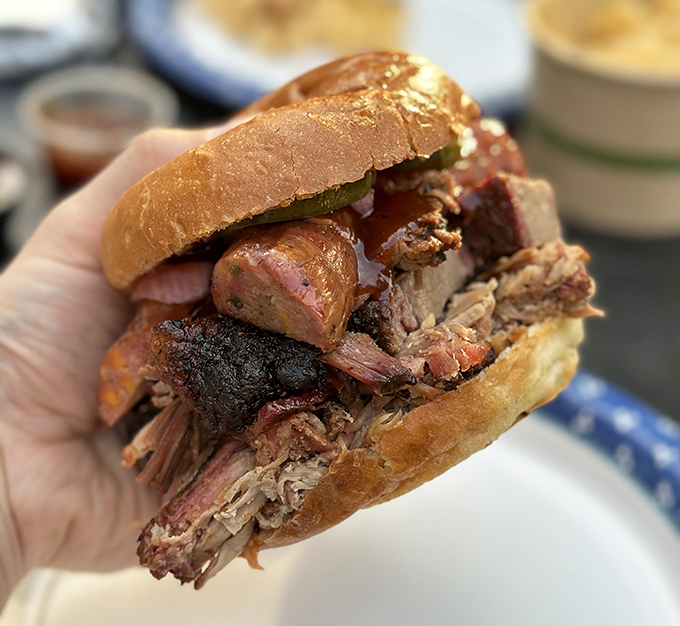 When your sandwich needs structural engineering to stay together, you know you're in for a memorable meal.