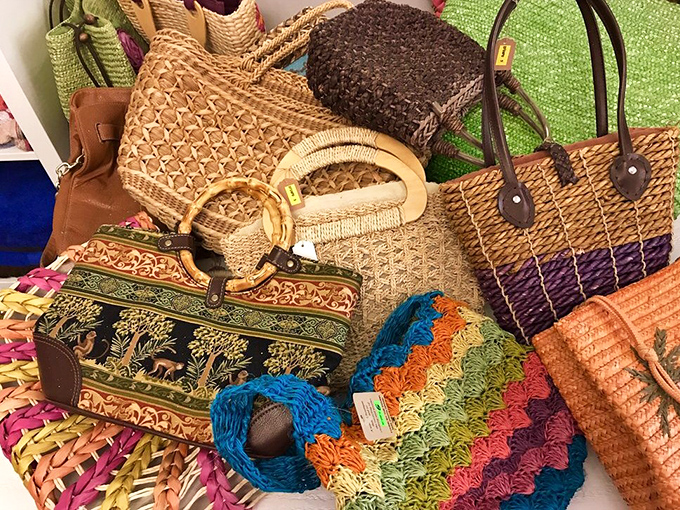 A treasure trove of woven bags that would make Carmen Miranda's fruit hat jealous. Each one screams "summer" in a different accent.