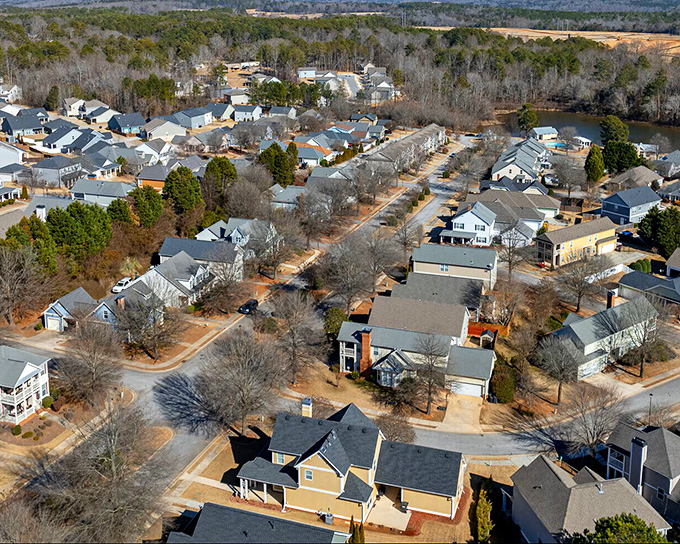 From above, Covington's neighborhoods reveal thoughtful planning and abundant greenery&mdash;suburban living with a distinctly Southern accent.