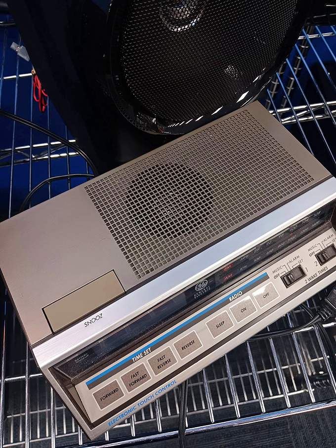 This vintage alarm clock radio has witnessed decades of morning grumbles. Now it waits for a new nightstand to call home.