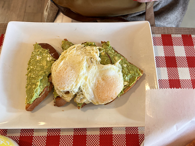 Avocado toast gets the French treatment with perfectly cooked eggs. Proof that simple ingredients, when handled with care, create the most satisfying meals.