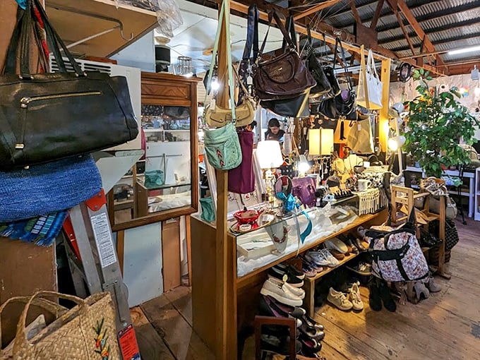 From beach-worthy totes to vintage handbags, the accessories section dangles possibilities overhead like fashionable fruit ripe for picking.