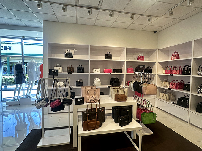 The handbag display&mdash;where reasonable budgeting goes to die and "it was on sale" becomes your new mantra.