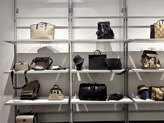 Designer handbags displayed like art pieces, except these masterpieces won't require a museum membership.