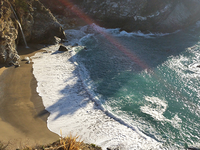 Ocean waves create nature's ever-changing artwork along the shore. Each ripple and foam pattern is like a signature that's never repeated twice.