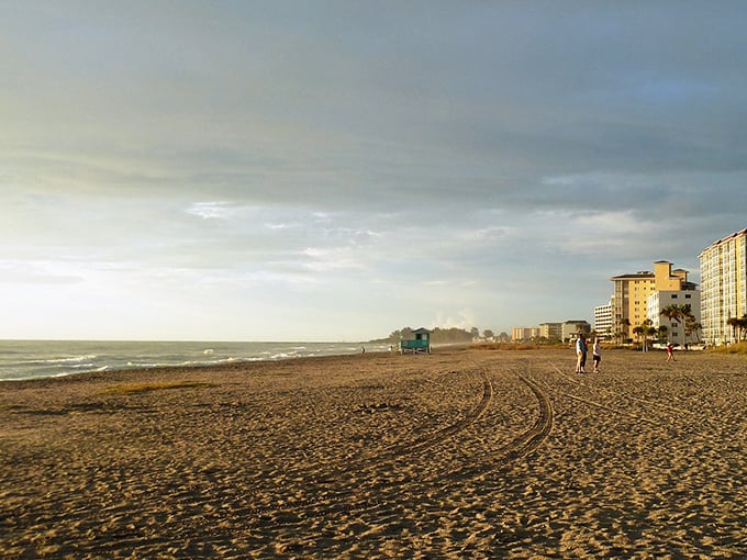Venice Beach at dusk offers that magical moment when the day's heat surrenders to evening breezes and footprints tell stories in the sand.