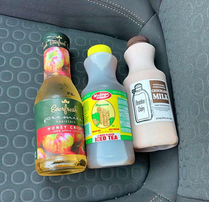 The holy trinity of donut accompaniments. Because sometimes you need apple juice, lemonade, or chocolate milk to wash down perfection.