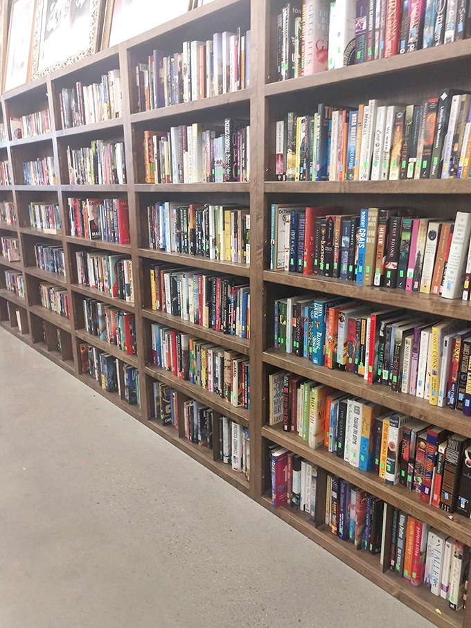 The book section rivals any small-town library. From bestsellers to obscure titles, your next literary adventure costs less than a fancy coffee.