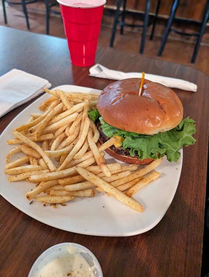 A burger that doesn't need a paragraph of adjectives or a culinary degree to enjoy&mdash;just honest beef, fresh toppings, and a bun that knows its role. 