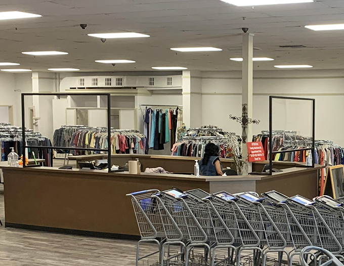 The checkout area&mdash;that magical threshold where someone else's past officially becomes your future, one bargain at a time.