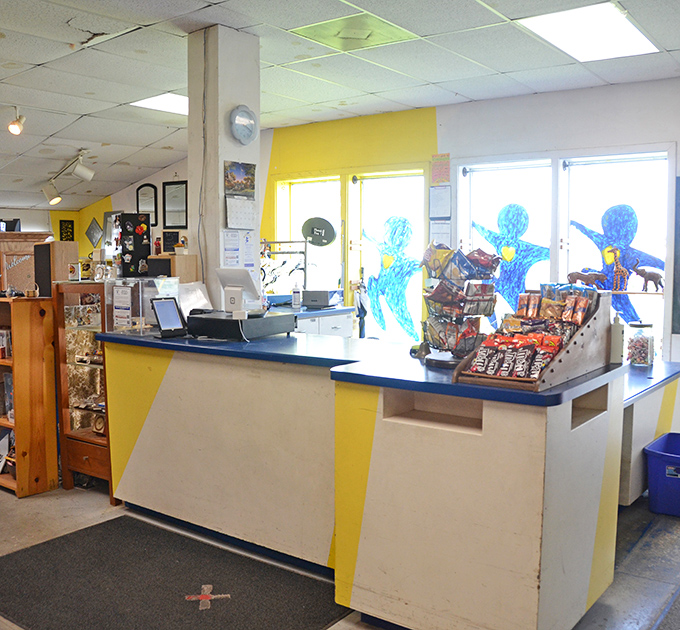 The nerve center of Encore operations&mdash;complete with candy display because treasure hunting works up an appetite for chocolate.